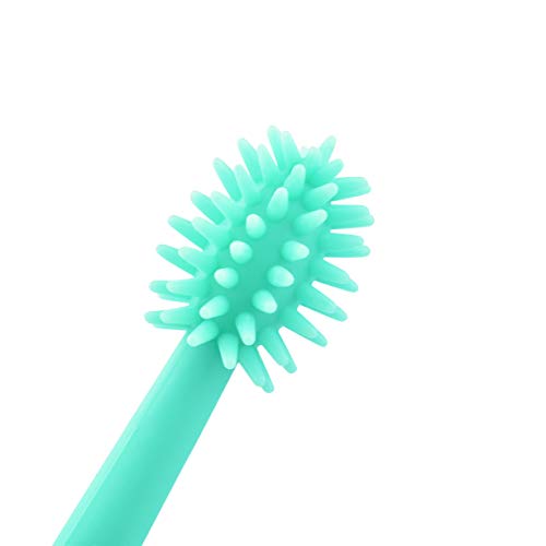 Soft Cat Toothbrush with 360-degree Head | Safe, Effective and Deep Pet Teeth Cleaning | Brush Away Bad Breath | Food Grade Silicone (2 Pack, Mint Green, Rose Pink)