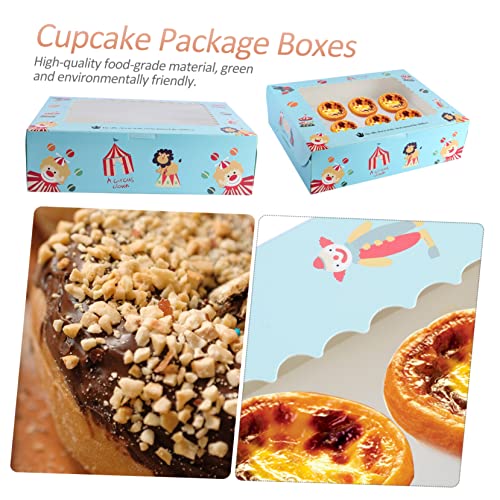 OKUMEYR 6pcs 12 Boxes Cake Box Mini Muffins Disposable Cake Stand Mini Cake Containers Cupcake Carrier Box Moon Cake Box Clear Dome Box Food Grade Cardboard Cupcake Packing Boxes Cake Roll