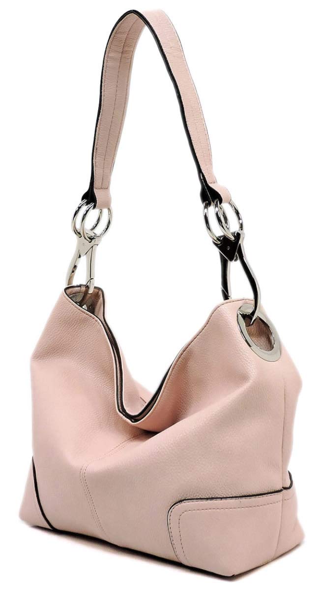 Fashion Hooked Single Strap Classic Hobo Bucket Bag Purse Womens Satchel Classic Handbag (Rose Gold)