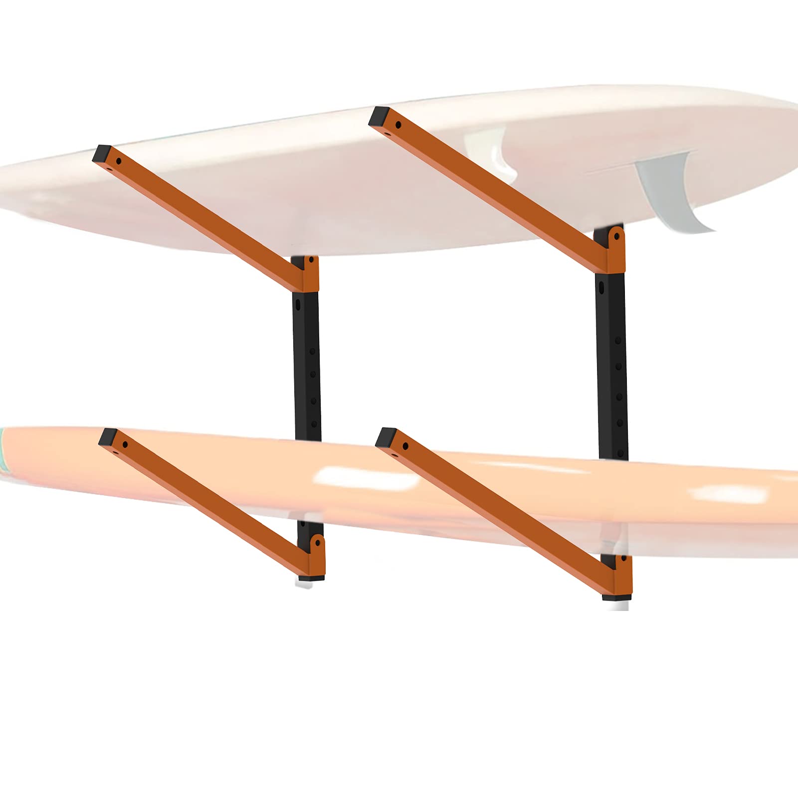 Foozet Wall Mount Paddle Board Racks, Surfboard Hanger Duty Steel, Adjustable Metal Paddleboard Home, Garage Organizer, Store & Display Up to 2 Surfboards, Snowboards, Longboards