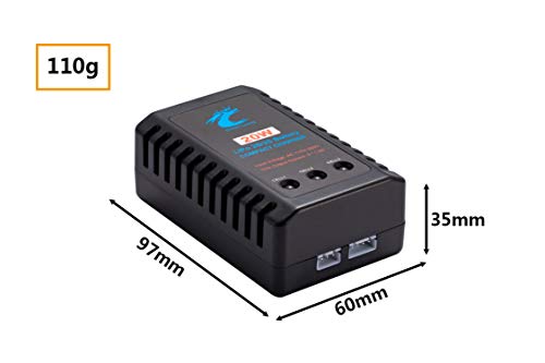 OL-3 Airsoft Lipo Charger, 2 -3 Cells 20W Li-Po Charger for Airsoft & RC Car 7.4V / 11.1V Battery Packs with 1.6A Output, 2S to 3S XH Connector