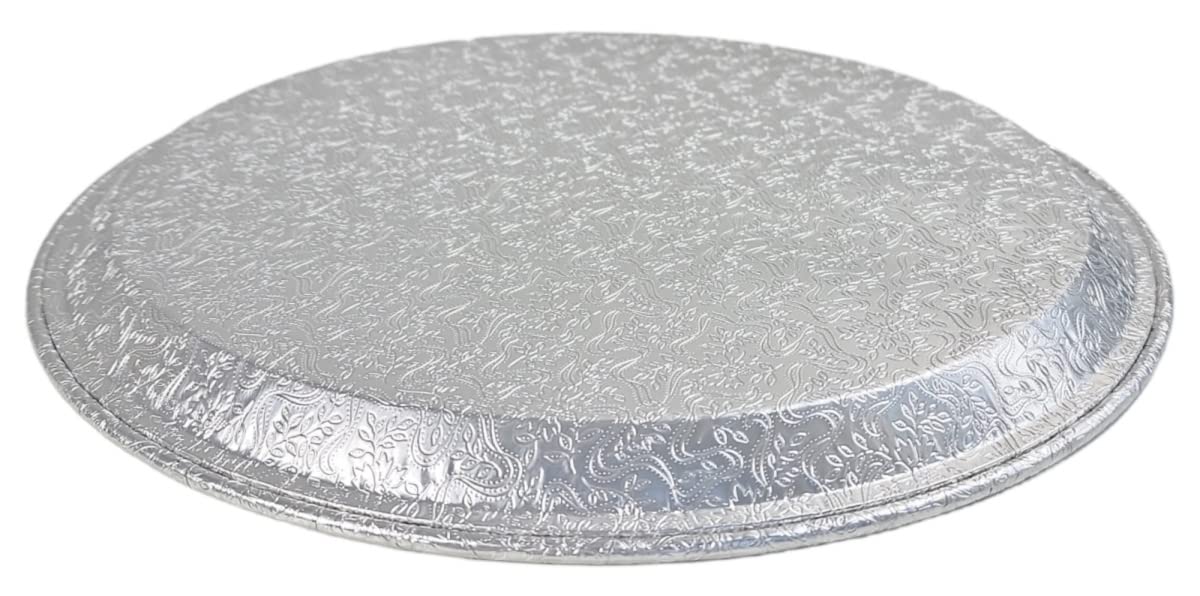 Handi-Foil 12" Flat Aluminum Foil Cater Serving Tray - Round Catering Platter (Trays ONLY - NO LIDS) Pack of 12