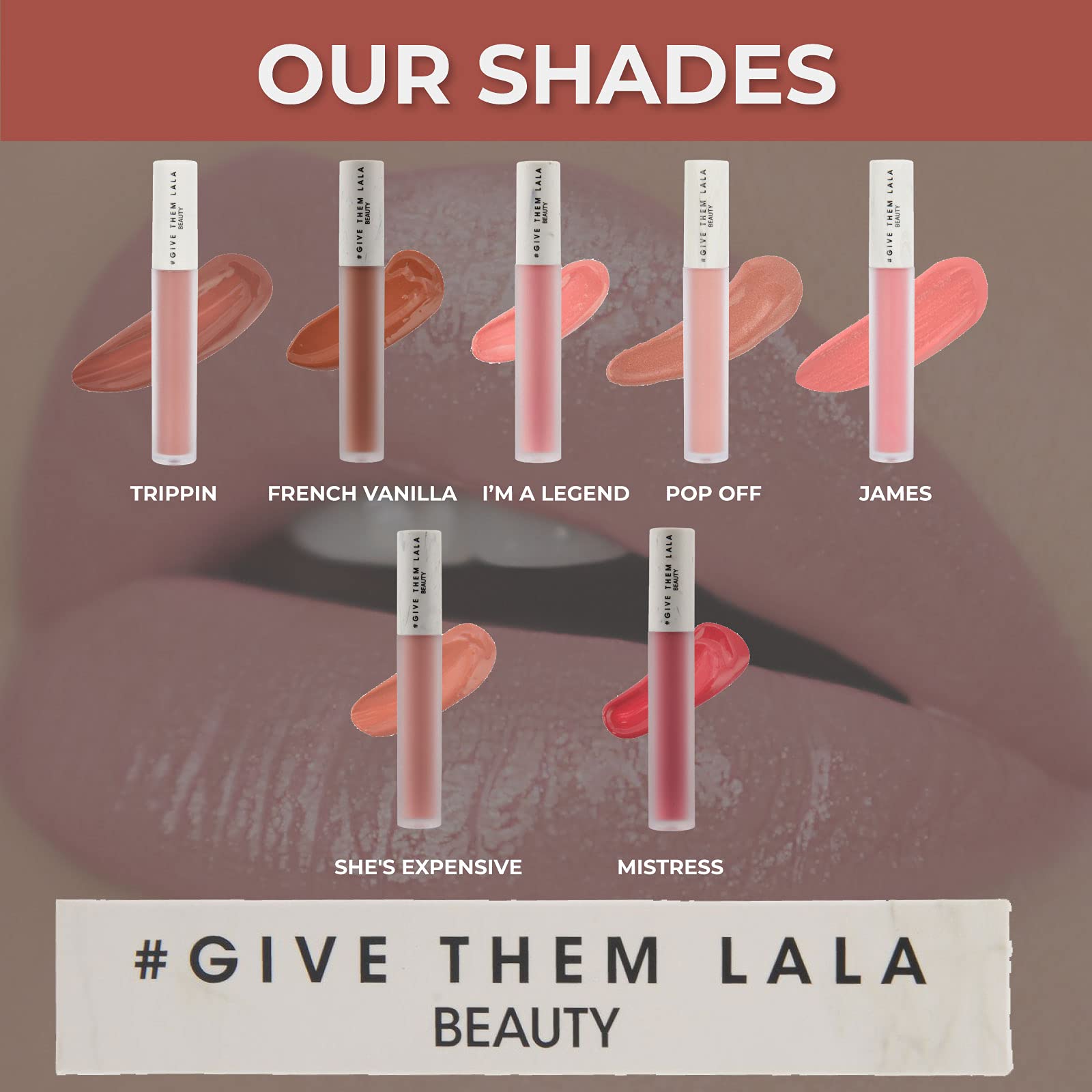GIVE THEM LALA Lip Gloss - High Shine Tinted Lip Gloss - Full Coverage, Pigmented Hydrogloss Lip Makeup for Women - Lightweight, Long Lasting Lip Color - Cruelty-Free, Non-Sticky Lip Glosses (JAMES)