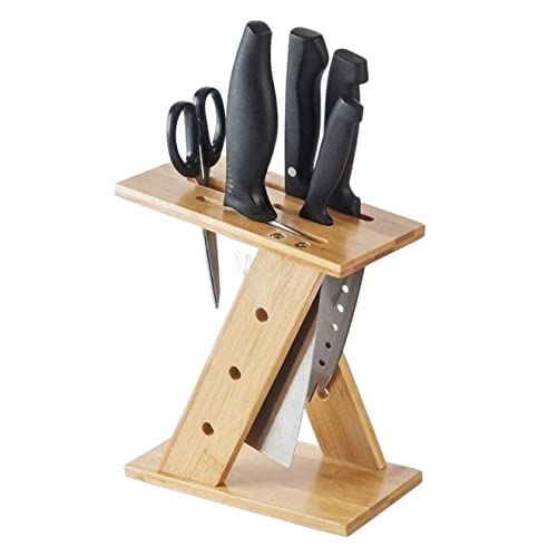 Knife Storage Knife Block Knife Holder Kitchen Bamboo Knives Blocks Storage Rack Cutter Storage Knives Holder Multi-function Tool Knife Stand Knife Rack Knives Storage