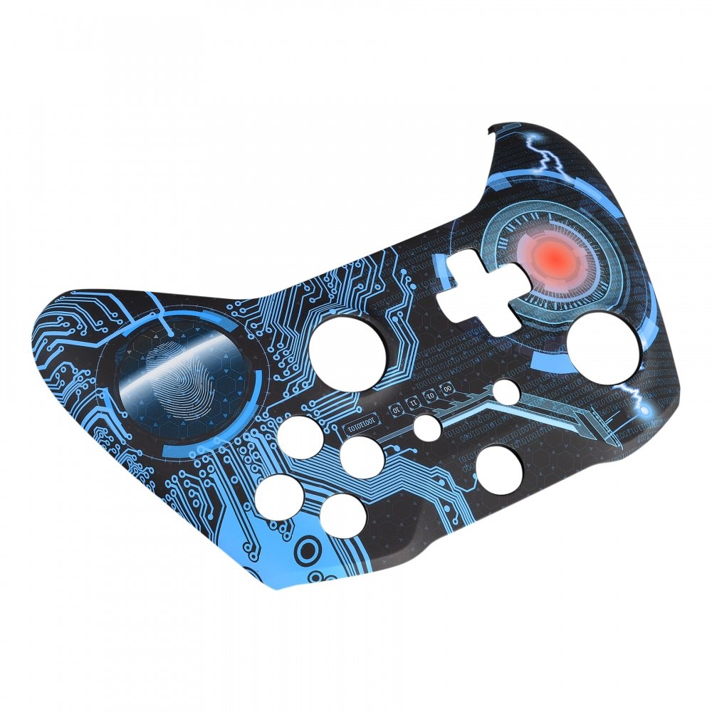 eXtremeRate Circuit Board Patterned Faceplate Cover, Soft Touch Front Housing Shell Case, Comfortable Soft Grip Replacement Kit for Xbox One X S Controller - Controller NOT Included