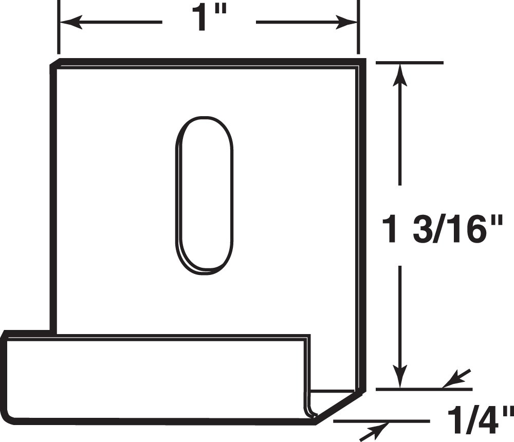 Prime-Line MP9254 Mirror Bottom "J" Hanger Clip, 1 In. Wide, Stainless Steel Construction (25 Pack)