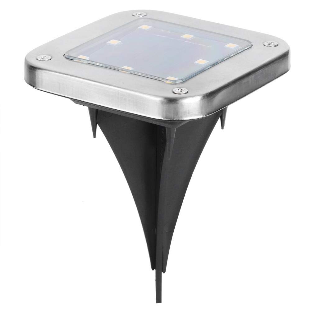Fdit 4pcs 8LED Square Warm White Light Solar Buried Light Under Ground Lamp Home Garden Lawn Pathway Landscape Decoration
