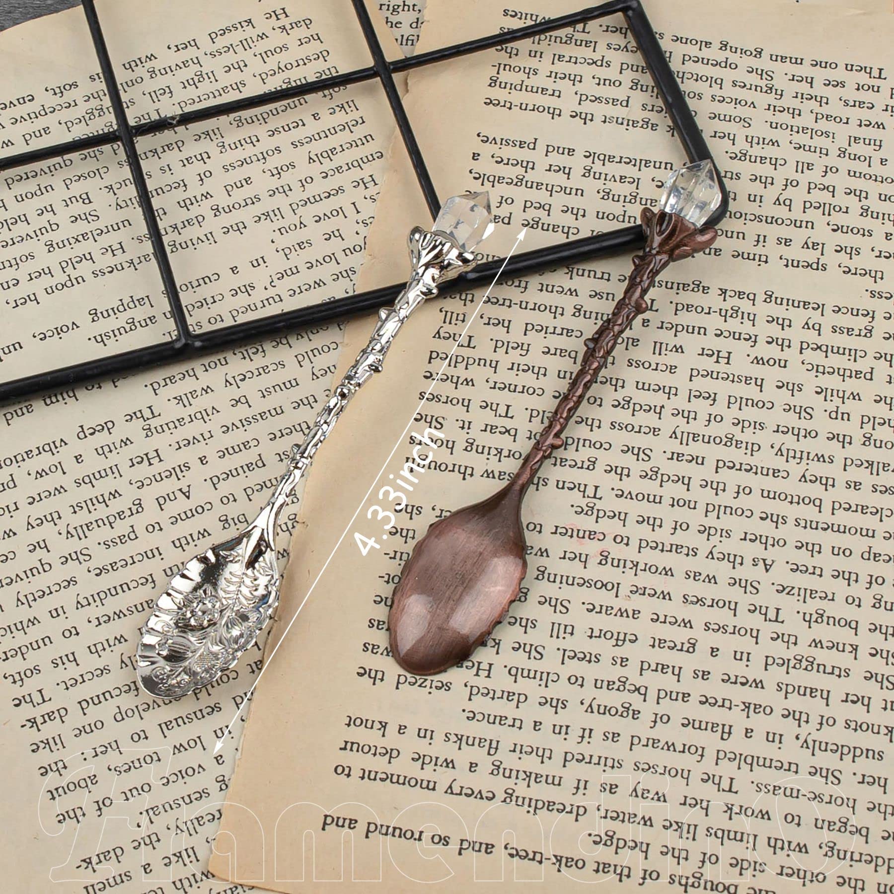Framendino, 50 Pack Retro Coffee Spoons Vintage Crystal Alloy Tea Spoons for Home Kitchen Office
