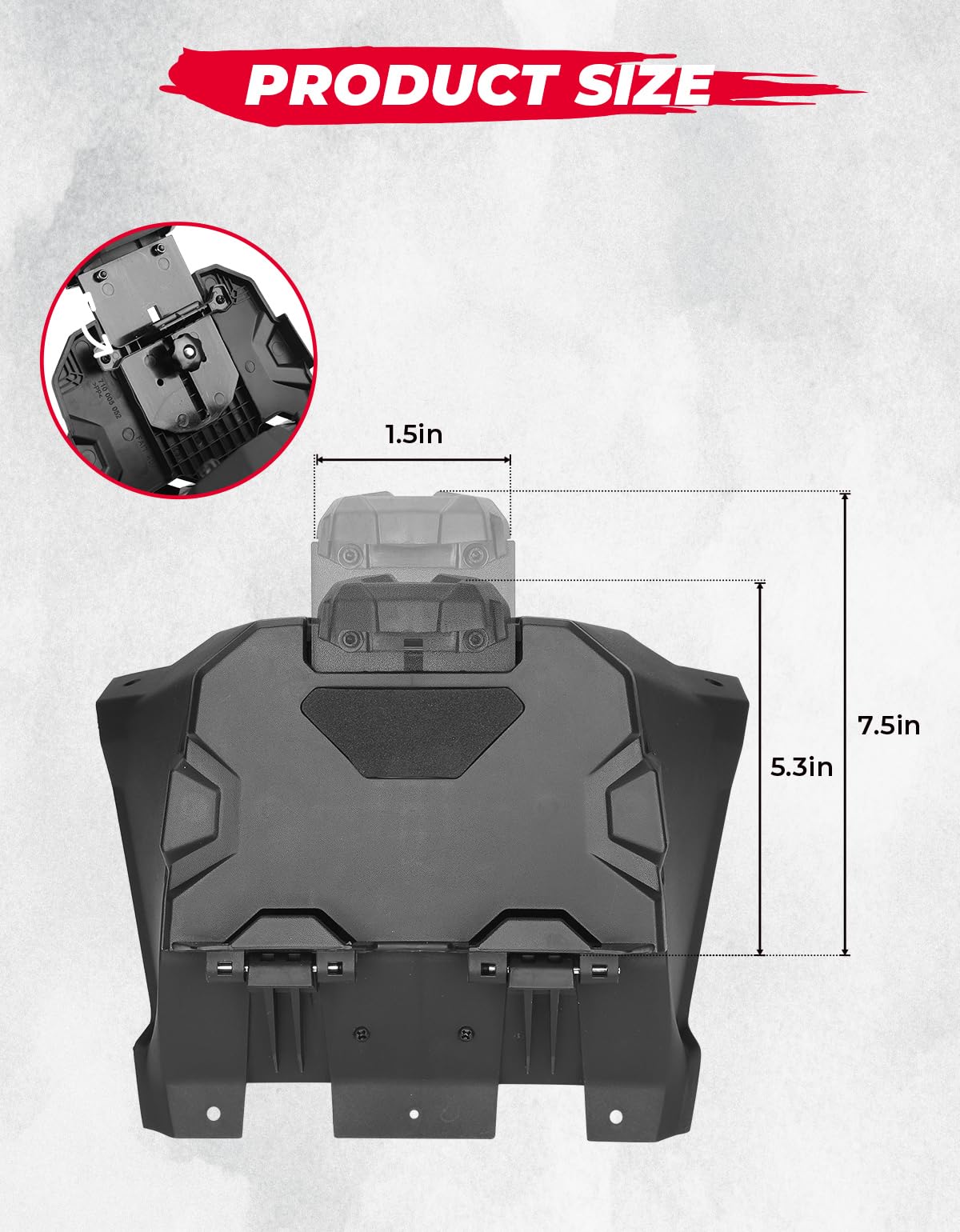 KEMIMOTO Portable Electronic Device Mount, Black, Compatible with 5.1" to 10" Smartphones and Tablets, Easy Installation, Stable and Durable, Fits Polaris RZR PRO XP/XP4 2020-2024