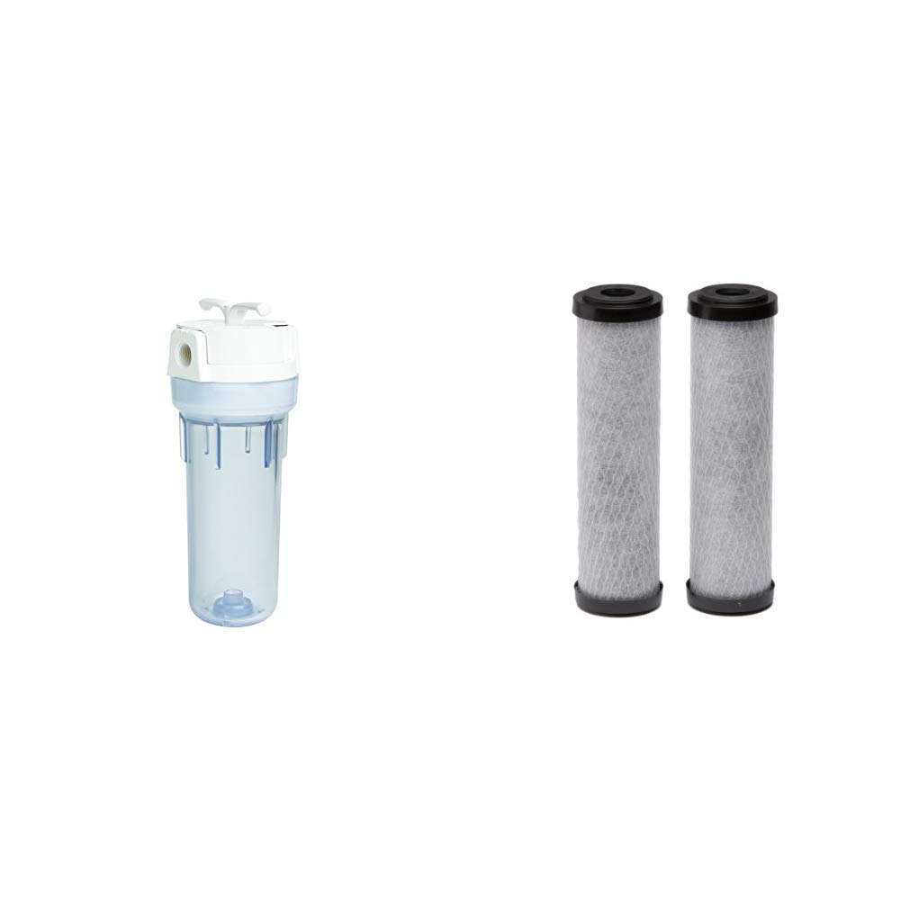 EcoPure EPW2VC Whole Water Filtration System Housing & Carbon Universal Whole Home Filter (2 Pack)