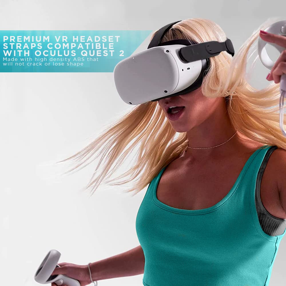 Group Vertical VR Head Strap - Adjustable Straps Compatible with Oculus Quest 2-2-Point System With Dial Knob, Comfortable & Soft Padded Head Rest - Gaming Accessories For Kids & Adults - Black