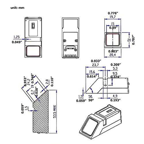 FPM11 FPM11A Green Light Optical Fingerprint Reader Sensor Module 6 Pins for Arduino Mega2560 UNO R3…