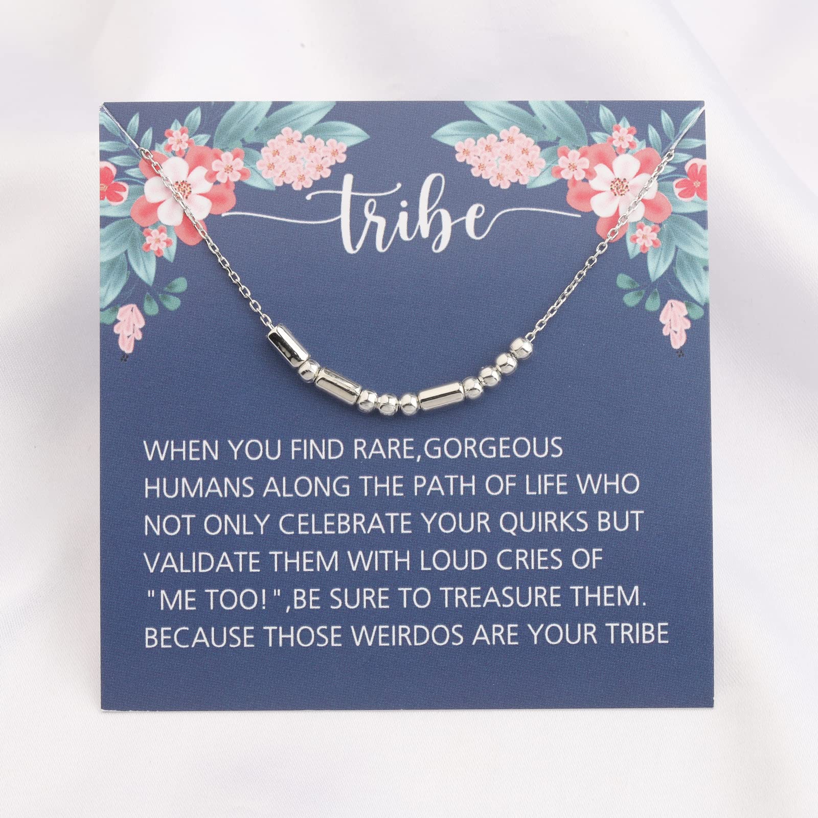 ENSIANITH Tribe Necklace Morse Code Necklace Best Friends Gift Tribe Gift Love My Tribe Friendship Necklace (Tribe MCne)