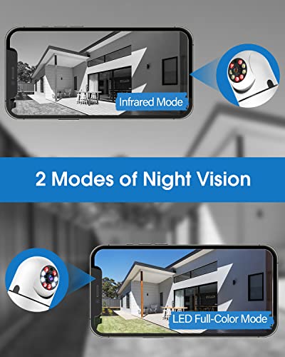 Light Bulb Camera, AIKELA 2.4GHz Wireless WiFi Outdoor Security Camera,360° Pan/Tilt Panoramic Home Indoor Surveillance Camera with Motion Detection Alarm Night Vision Two-Way Audio Remote View