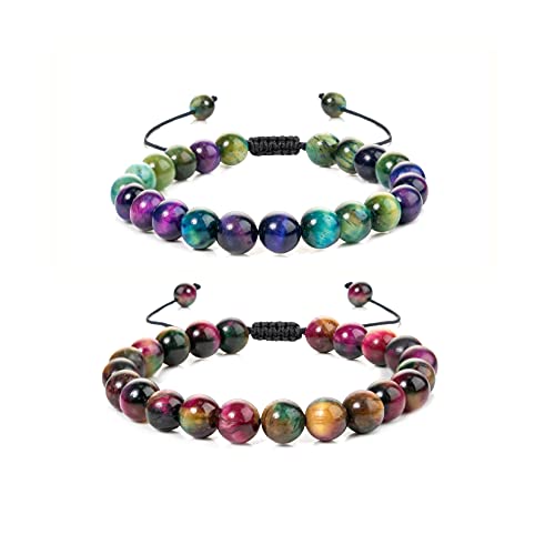 flipfit for Natural Tiger Eye Bracelet,8MM Beads Bracelet,Braided Gift Bracelet & Stretch Gift Bracelet #2
