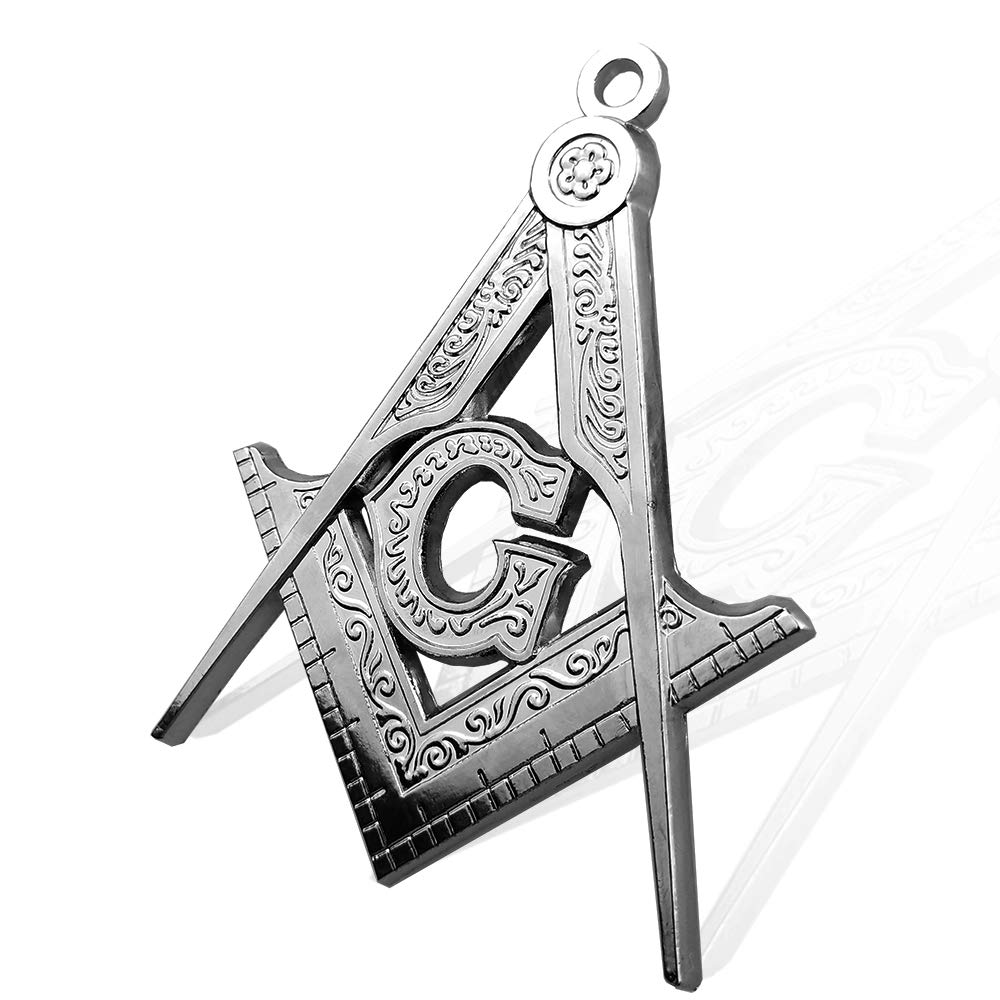 Imasoner Masonic Collar Jewel with Square & Compass Symbol Large Freemason Jewel Pendent Silver Plated
