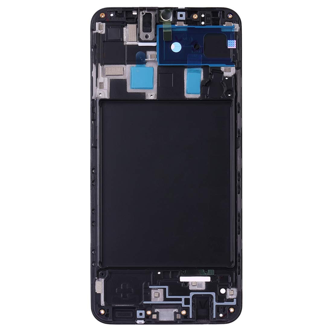 for Galaxy A20 SM-A205F/DS, A205FN, A205GN/DS, A205YN, A205G/DS Front Housing LCD Frame Bezel Plate (Black)