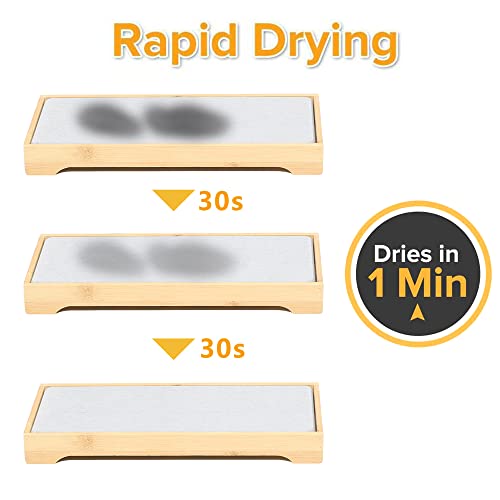 Hesanzol Instant Dry Bathroom Countertop Organizer, Drying Neat Kitchen Sink Caddy, Fast Drying Counter Tray Rack, Diatomaceous Earth Sink Tray