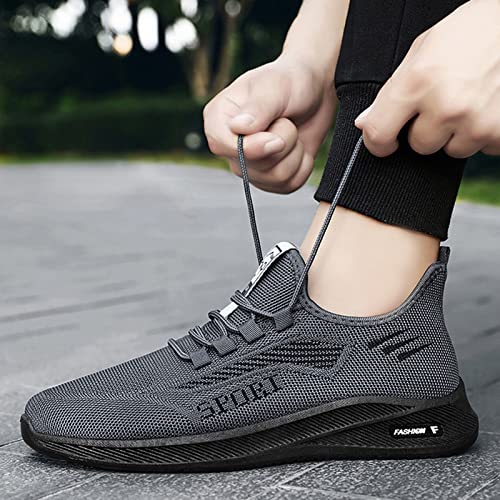 FASDNENDYS Fashionable Autumn Men Sports Shoes Flat Fly Woven Mesh Breathable Comfortable Mens Air 1 Low Sneaker Size 7 Grey