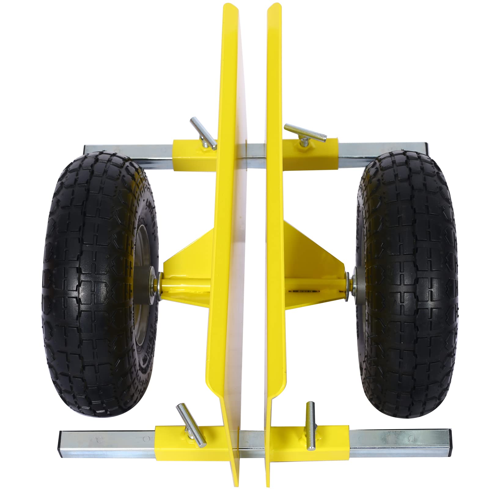Heavy Duty Panel Dolly, Adjustable Door Dollys with Wheels, 2 8" Pneumatic Wheels 600LBS Load Bearing for Drywall Sheet Heavy Appliance&Material Handling All Terrain Moving Cart Panel Dolly - Yellow
