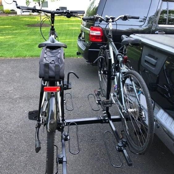 ECOTRIC Rack Hitch Mounted 4 Bikes Platform Style Foldable Bicycles Carrier for Cars Trucks SUV with 2" Hitch 200 Lbs Total