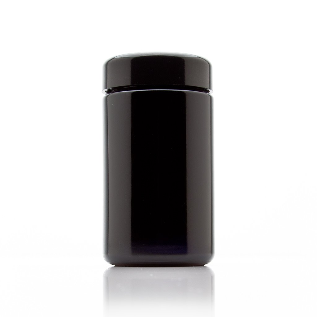 Infinity Jars 200 ml (6.7 fl oz) Tall Black Ultraviolet Glass Screw Top Jar