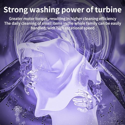 Foldable Washing Machine, 9L High Capacity Mini Washer with 3 Modes Deep Cleaning Half Automatic Washt, Portable Washing Machine with Soft Spin Dry for Socks, Baby Clothes, Towels (Purple)