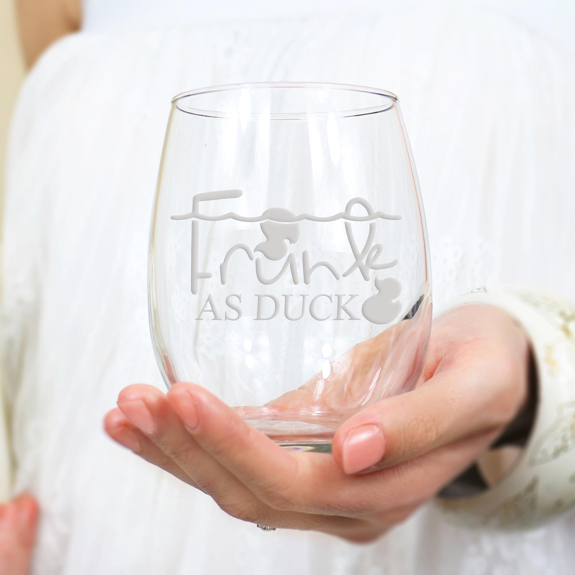 Frunk As Duck Stemless Wine Glass - Funny Wine Glass, Funny Drinking Glass, Birthday Wine Gift, Wine Lover Gift, Fun Wine Glass