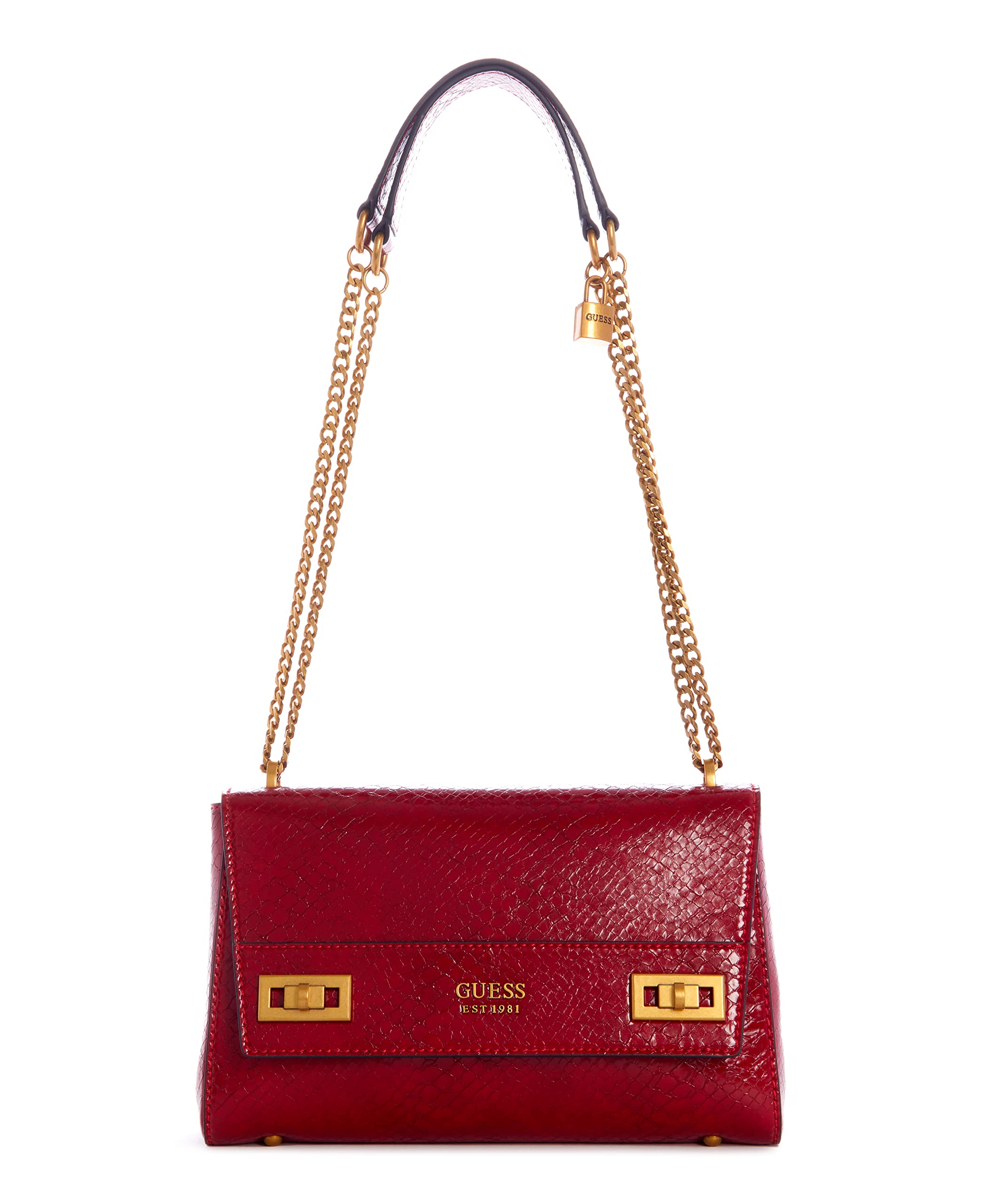 GUESS Womens Katey Shoulder Bag Flap, Red, One Size US