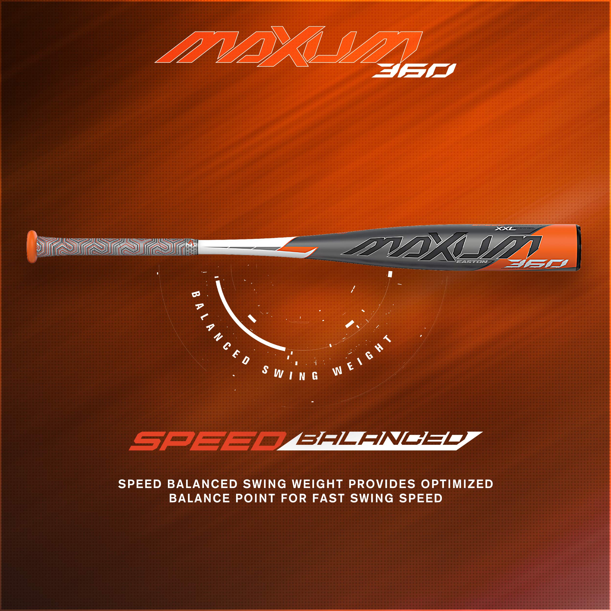 EASTON MAXUM 360 -12 USSSA Youth Baseball Bat, 2 3/4 Barrel, 25/13, JBB20MX12
