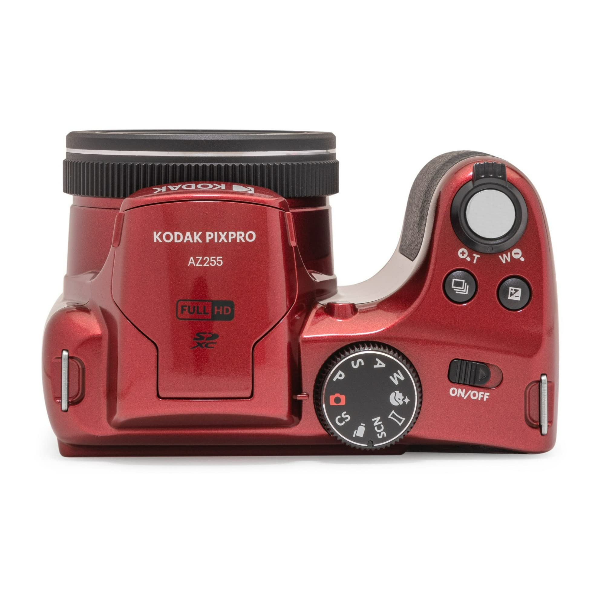 Kodak PIXPRO AZ255 Astro Zoom 16MP Digital Camera (Red) Bundle with 64GB Memory Card, High-Performance Ultra Alkaline AA Batteries (10-Pack), Camera Case and Accessory (4 Items)
