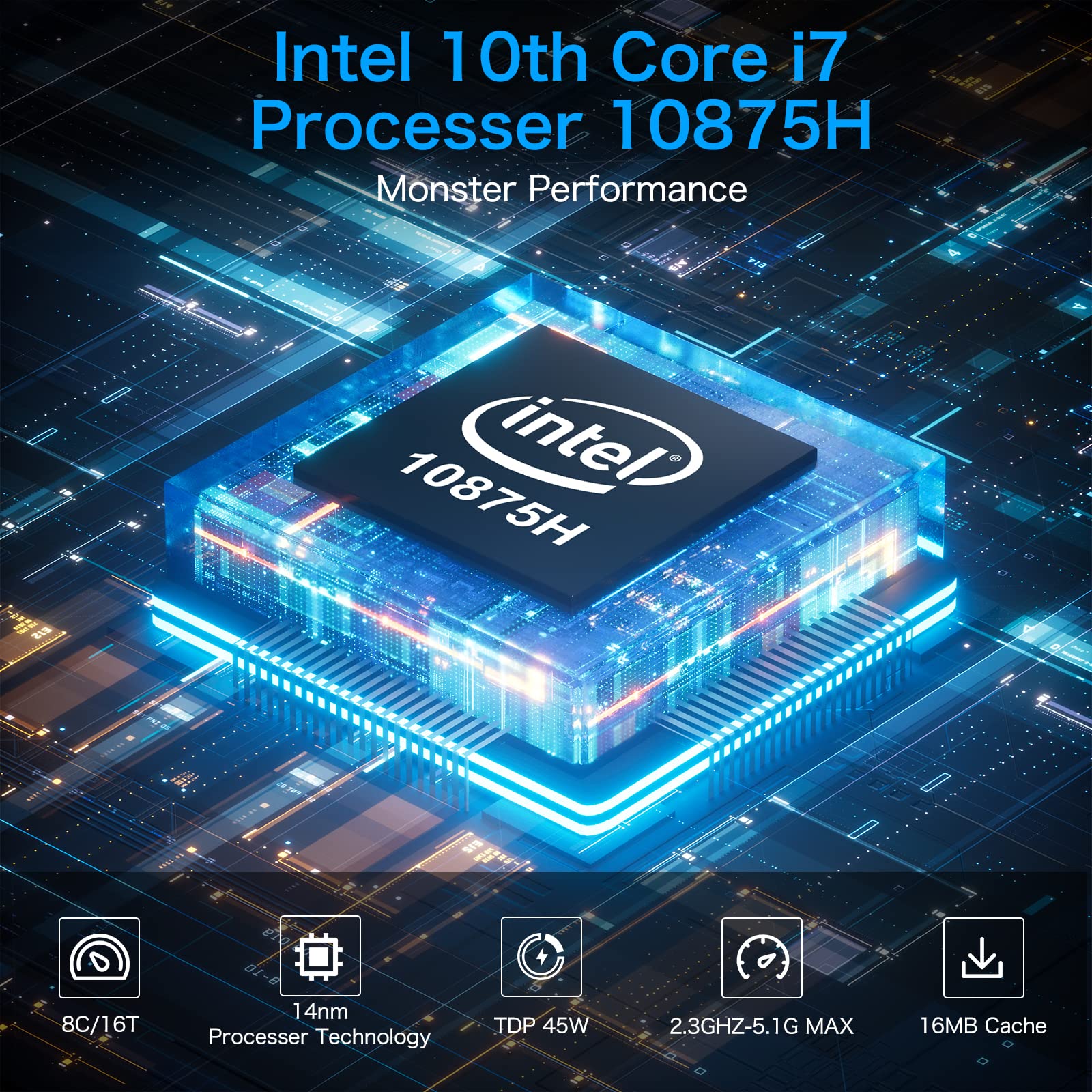 GMKtec Mini PC Windows11 Pro 32GB RAM+512GB ROM Intel i7-10875H 8 Core 16 Red (2.4-4.2GHz) Mini Desktop PC WiFi6 Support BT5.2 Small pc Dual 4K HD 8K, USB 3.2 * 4 Gaming HTPC Mini