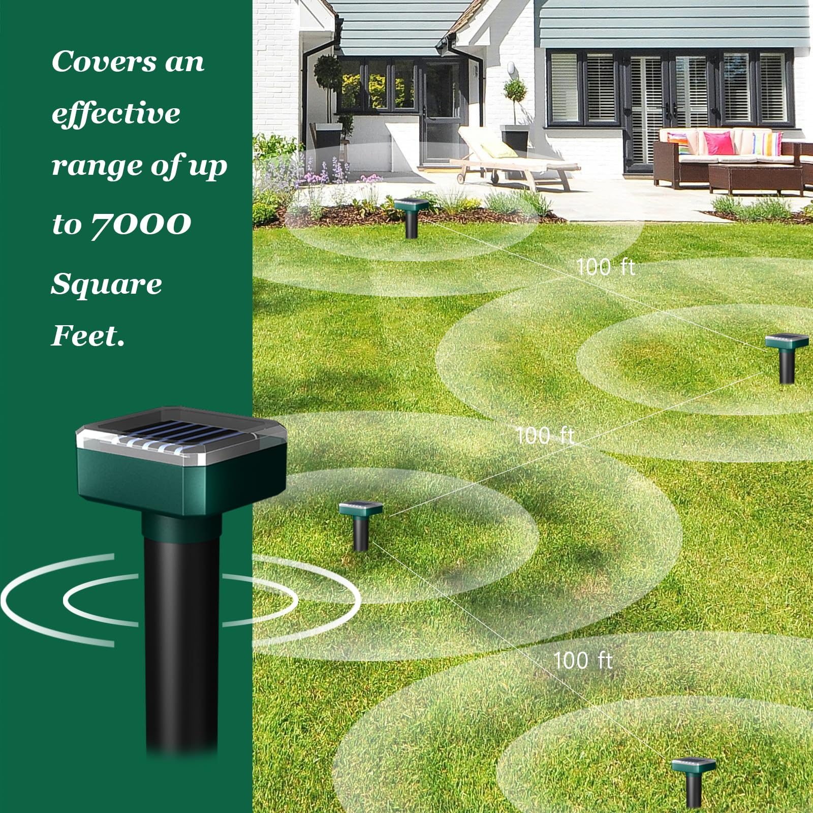 INENNT Deer Repellent Devices,4 PCS Solar Deer Repellent Devices,Deer Repellent,Deer Repellent Devices for Garden,Deer Repellent for Plants,Deer Deterrent Devices Outdoor,Sonic,Waterproof
