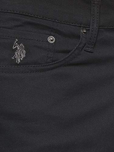 U.S. Polo Assn. Men's Slim Straight 5 Pocket Stretch Twill Jean, Black, 36Wx30L
