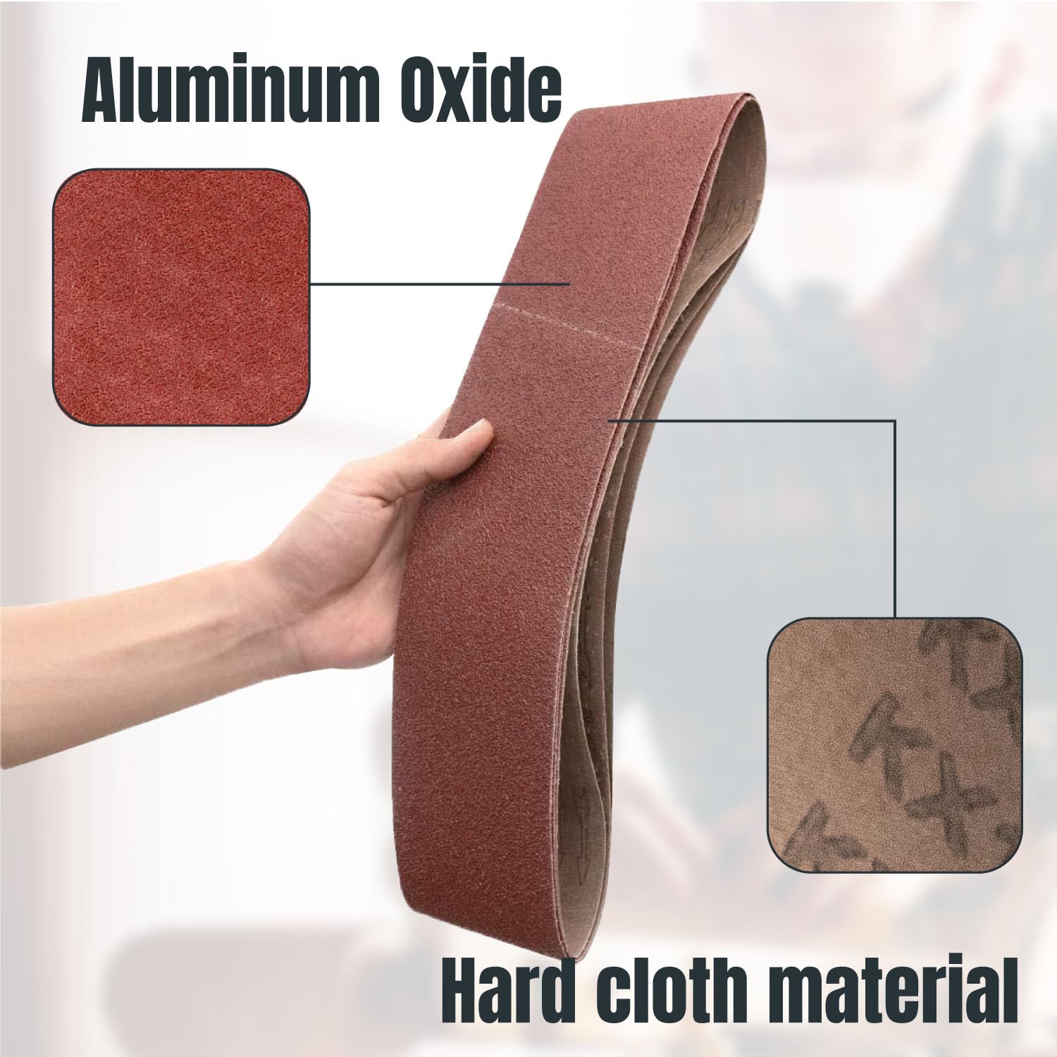 POWERTEC 110683 4 x 36 Inch Sanding Belts | 80 Grit Aluminum Oxide Belt Sander Sanding Belt | Sandpaper for Belt and Disc Sander – 3 Pack