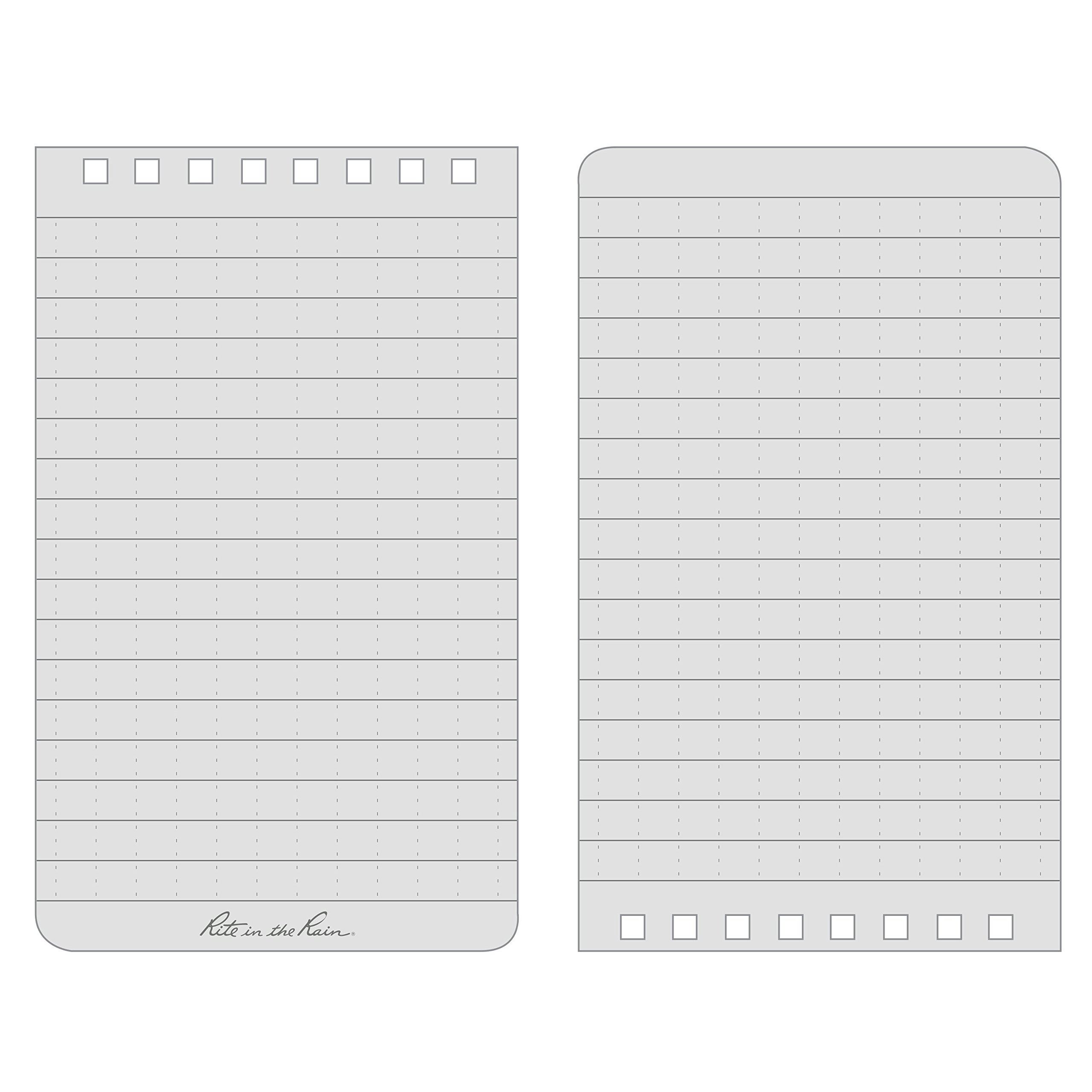Rite in the Rain Weatherproof Top-Spiral Notebook, 3" x 5", Black Cover, Universal Pattern, 3 Pack (No. 735-3)