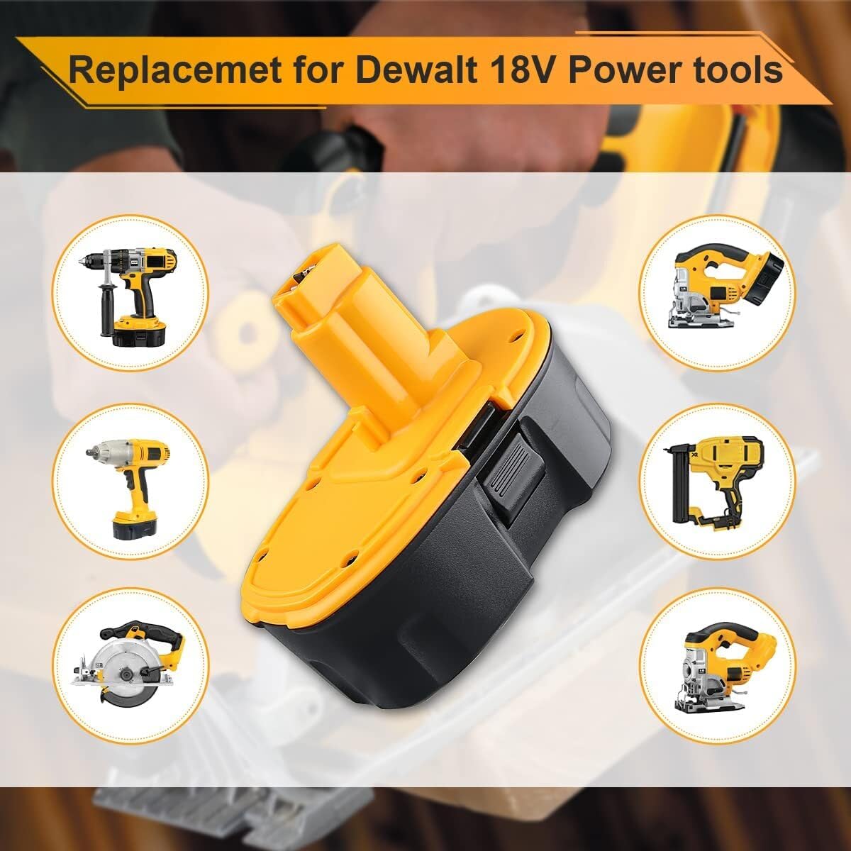 JAUKIST 18V Replacement Battery for DeWalt DC9096 2 Packs 5.0Ah 18 Volt XRP Replacement Batteries for DeWalt DE9096 DC9098 DE9098 DE9098 DW9096 DW9095 Cordless Power Tools