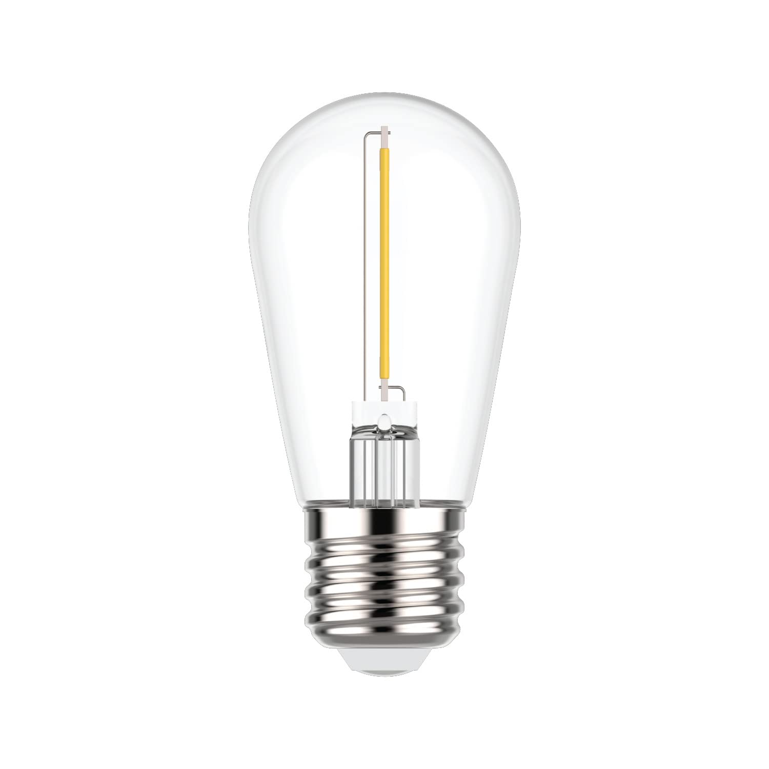 GE LED String Light Bulb Replacements, Soft White, S14 Bulbs, Clear, Medium Base (10 Pack)
