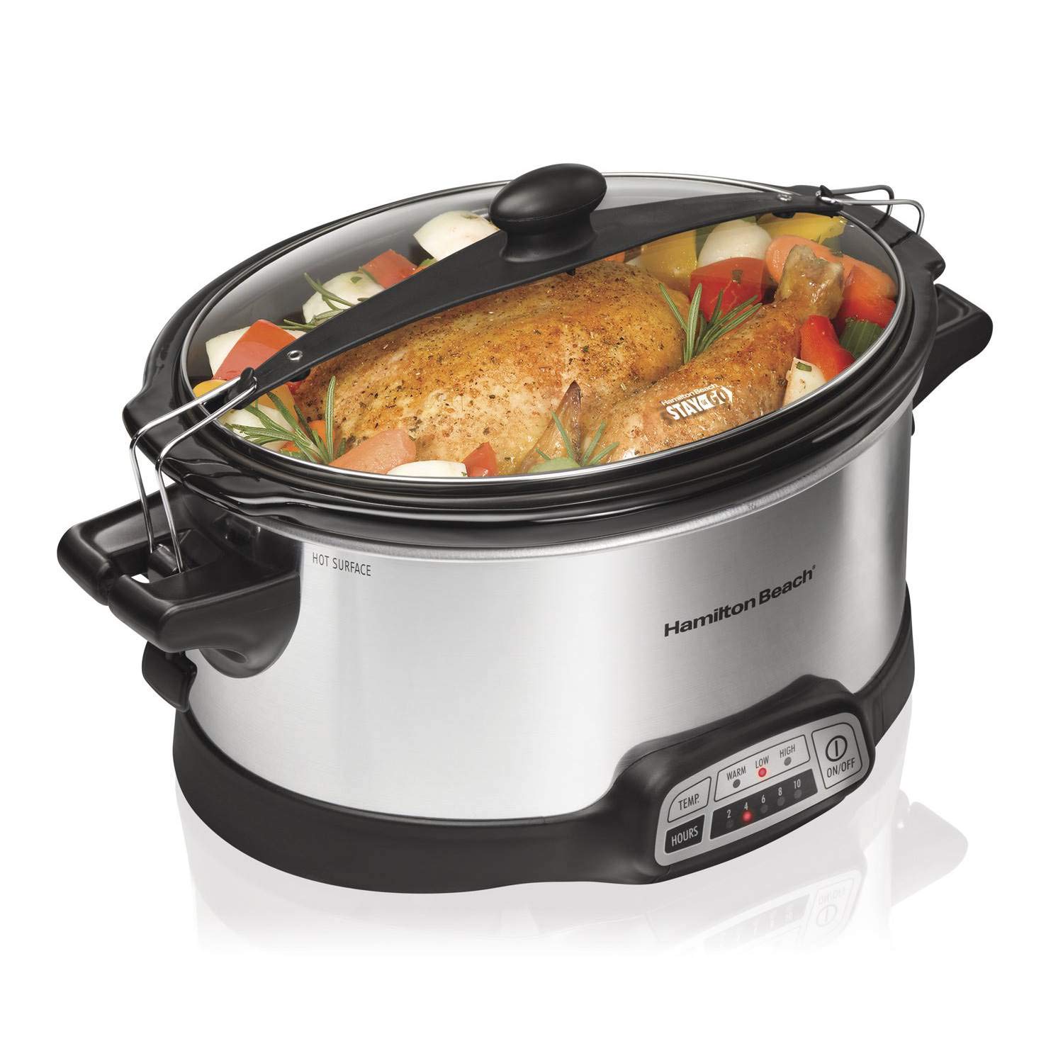 Hamilton Beach Portable 6-Quart Stay or Go Programmable Slow Cooker with Lid Lock, Dishwasher-Safe Crock (Inactive)