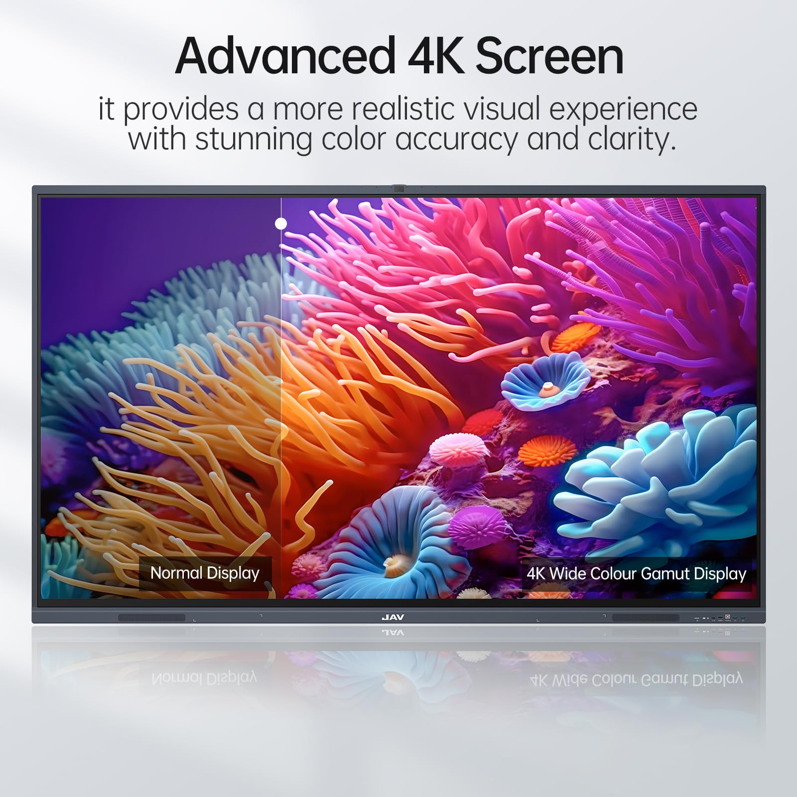 JAV Smart Board, 65'' 4K UHD Interactive Whiteboard, All in One Smartboard for Office, Digital Smart Whiteboard Built in Dual System and 13MP Camera for Classroom (Wall Mount Included)