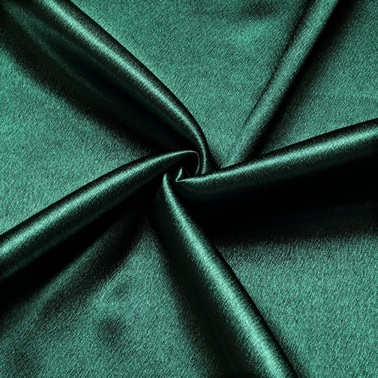 Hi-Tie Men's Dark Green Dress Shirt Long Sleeve Satin Silk Like Regular Fit Solid Turn Down Collar Shirt Casual Prom Daily