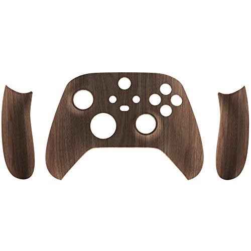 eXtremeRate Side Rails Grips Shell for Xbox Core Wireless Controller, Wood Grain Replacement Part Front Housing Cover Handles Faceplate for Xbox Series X & S Controller [Controller Excluded]