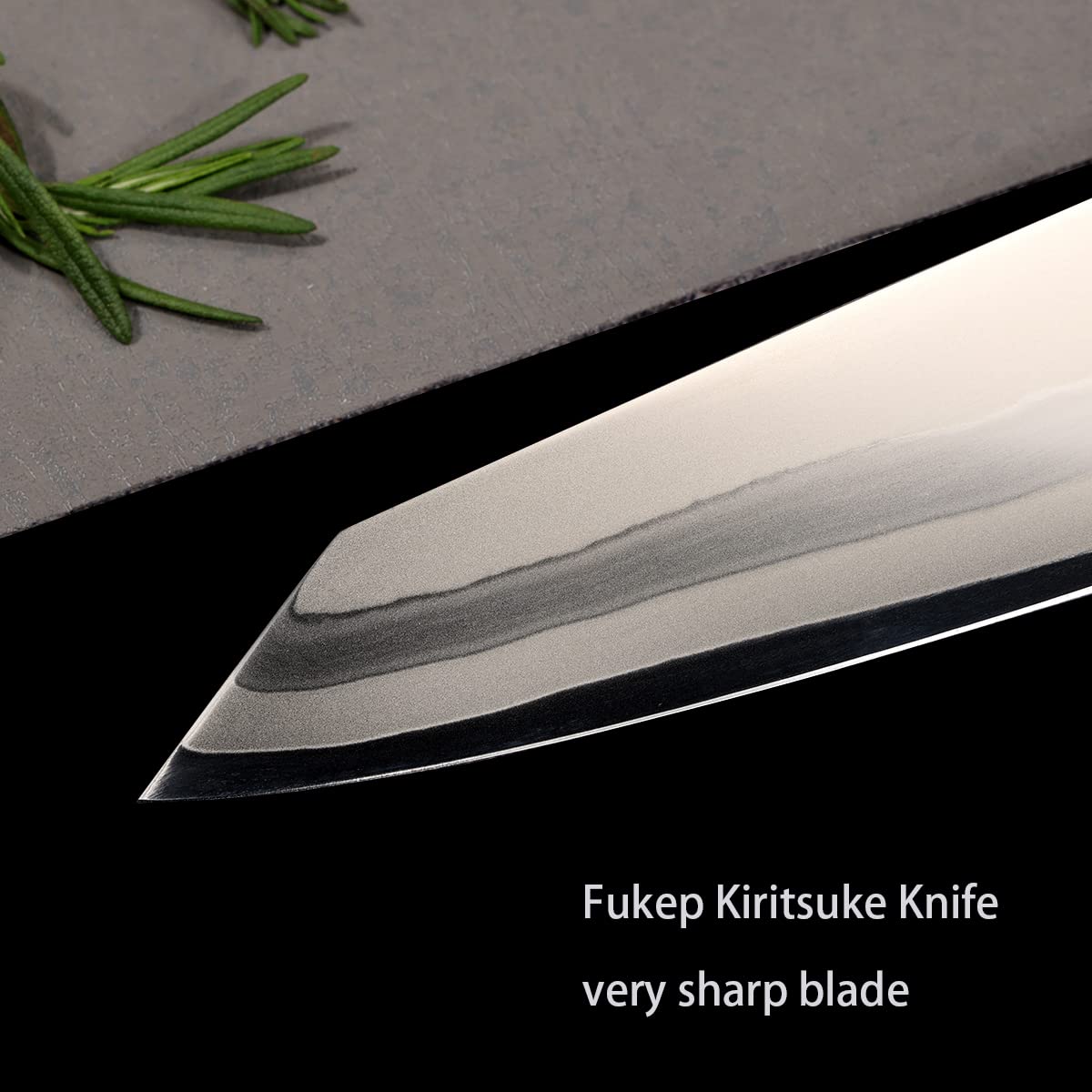 Fukep Japanese Chef Knife, Chef Knife 8 Inch - Carbon Steel 440c with Attractive Blue Resin Handle, Super High Cost-Performance Kiritsuke Knife with Sheath