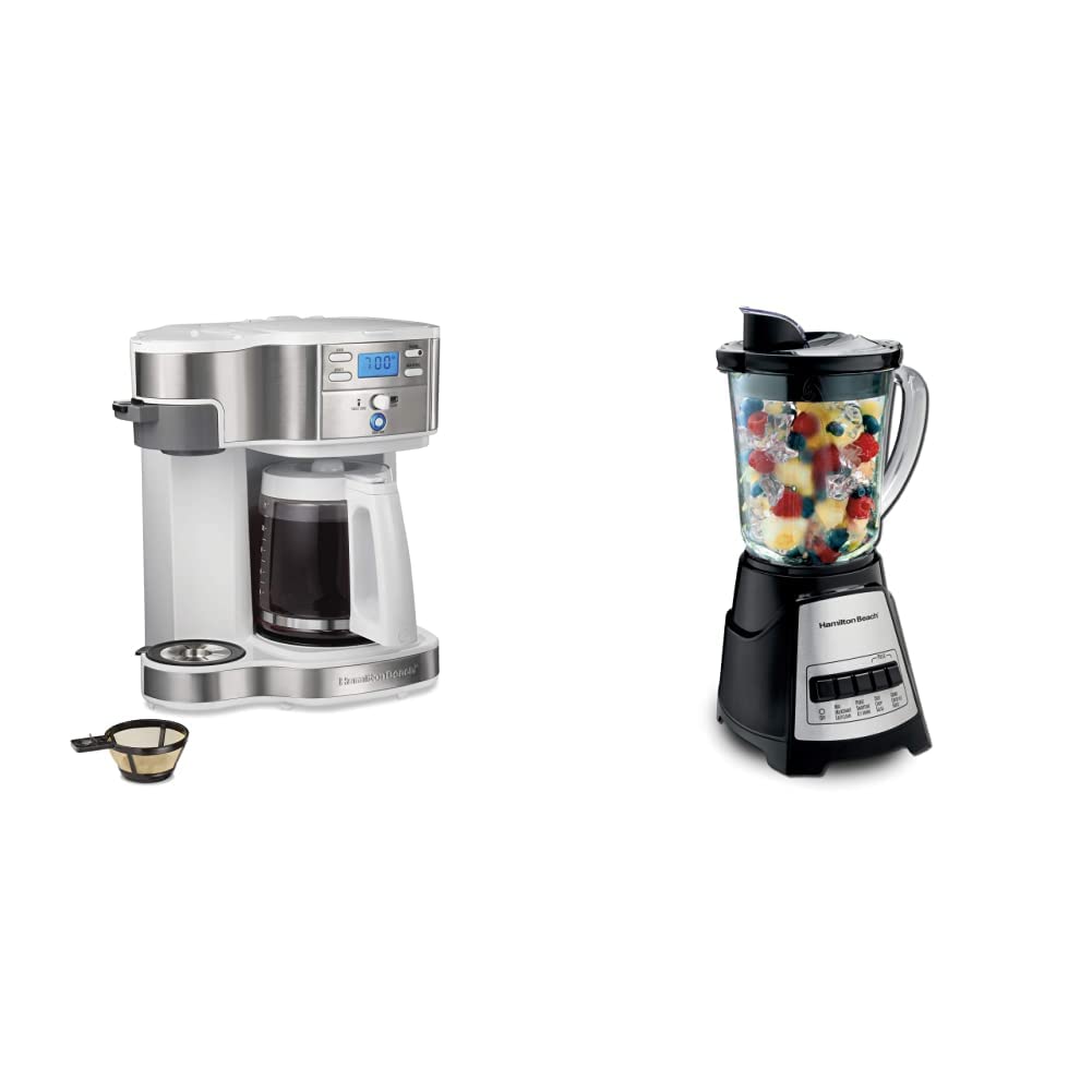 Hamilton Beach 12 Cup Programmable Coffee Maker + Blender for Shakes and Smoothies