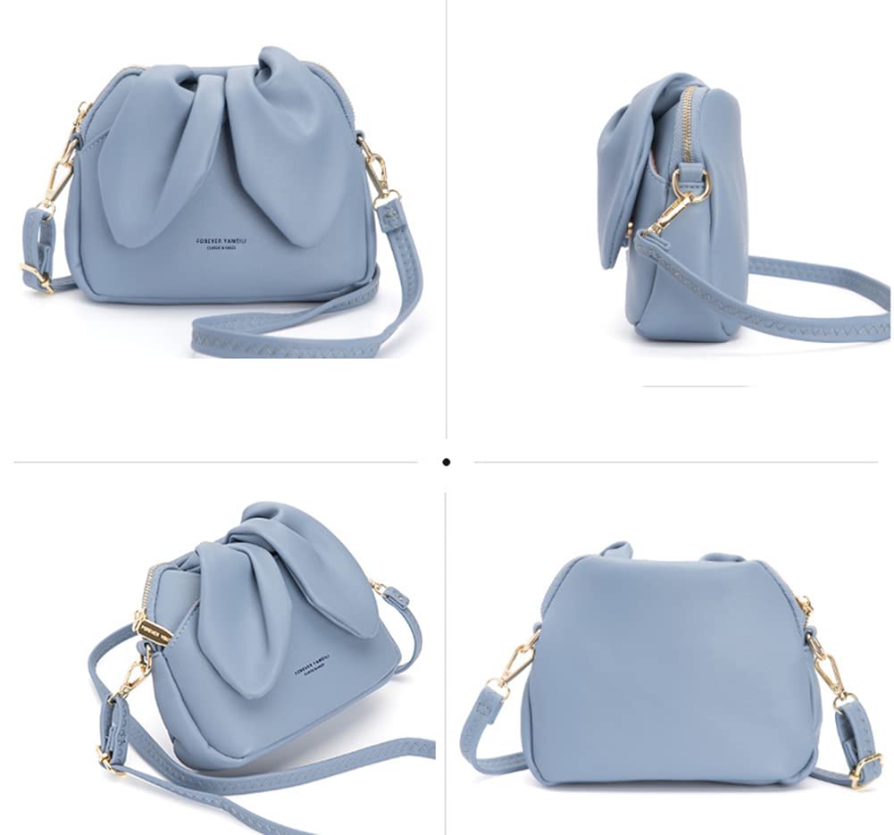 Epsion Cute Bunny PU Leather Hobo Bags Zipper Closure Adjustable Strap Crossbody Handbags Tote Purse