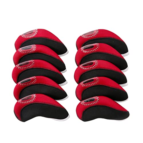 GAFOKI Golf Skort Golf Skort Golf Skort Golfing Accessories 10 pcs Red Golf Putter Headcover Club Covers Iron and Numbers with Neoprene Black Golf Iron Covers Golf Iron Covers Golf Iron Covers
