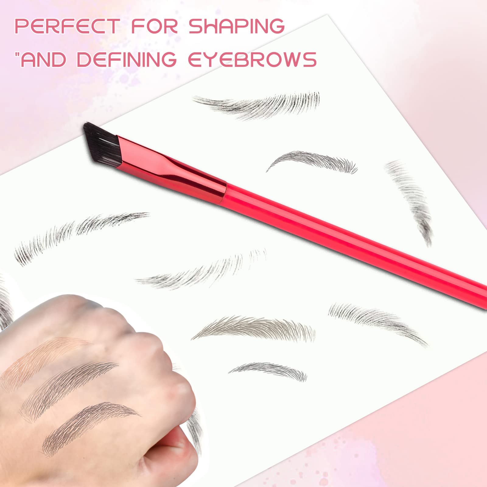 Multi Function Eyebrow Brush, Brow Brushes for Eyebrows Professional Makeup Eyebrow Brush, Square Concealer Brush Grooming Tool for Makeup Brush Hairline Brush(2 PCS)