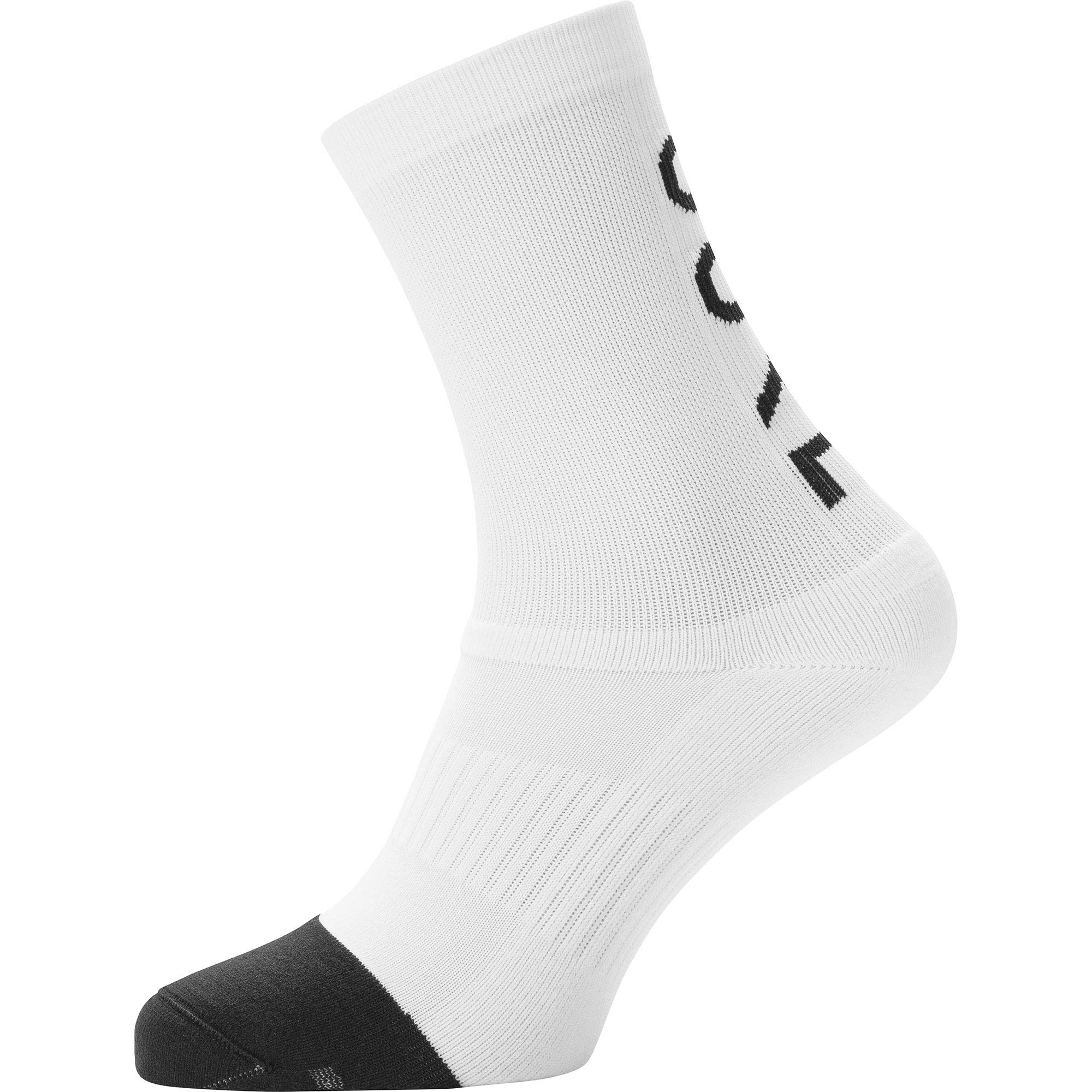 GORE WEAR M Mid Brand Socks, White/Black, 10.5-12
