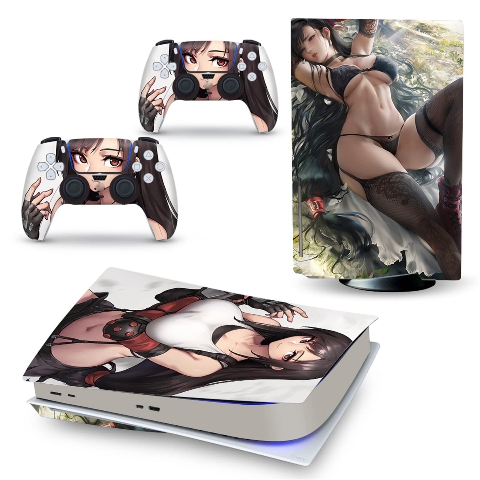 FXCON for PS5 Skin Disc Edition Anime Console and Controller Vinyl Cover Skins Wraps for PS5 Disc Version 11468 Bubble Free