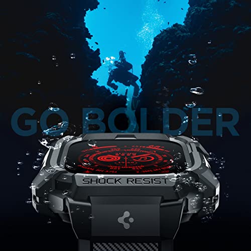 Spigen Rugged Armor Pro Designed for Apple Watch Ultra2/Apple Watch Ultra Case with Band 49mm - Black